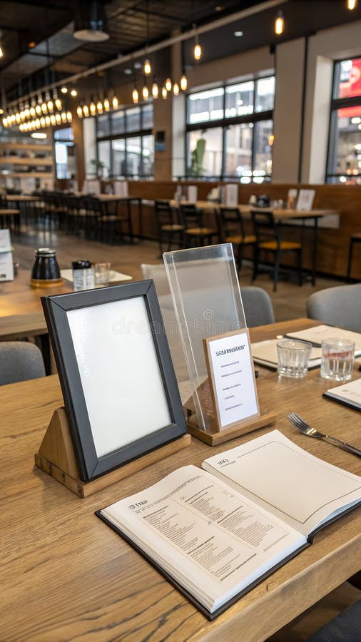 Add a Placeholder Label Inside the Blank Menu Frame at a Bar Restaurant ...