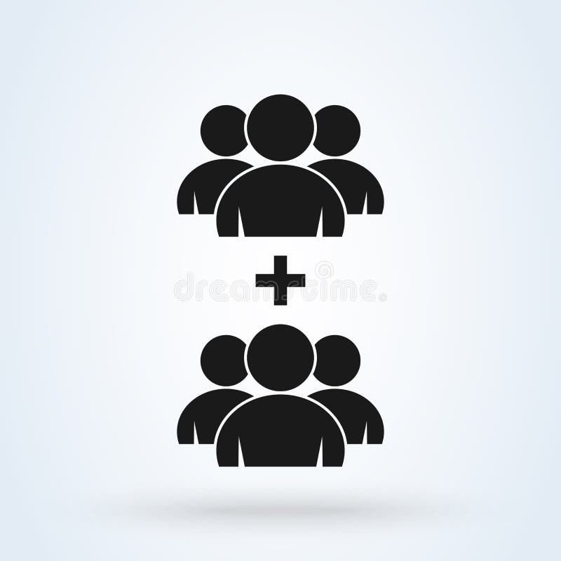 Add and Plus Group. Simple Vector Modern Icon Design Illustration Stock ...
