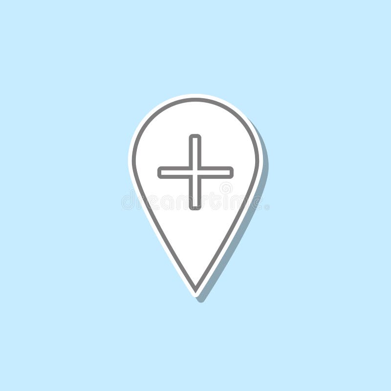 Add a Point on the Map Sticker Icon. Simple Thin Line, Outline Vector ...