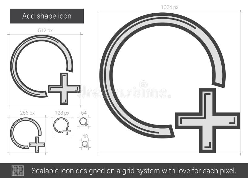 Add shape line icon. stock vector. Illustration of business - 83309809