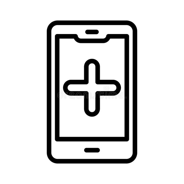 Add sign on mobile icon stock vector. Illustration of plus - 225662196