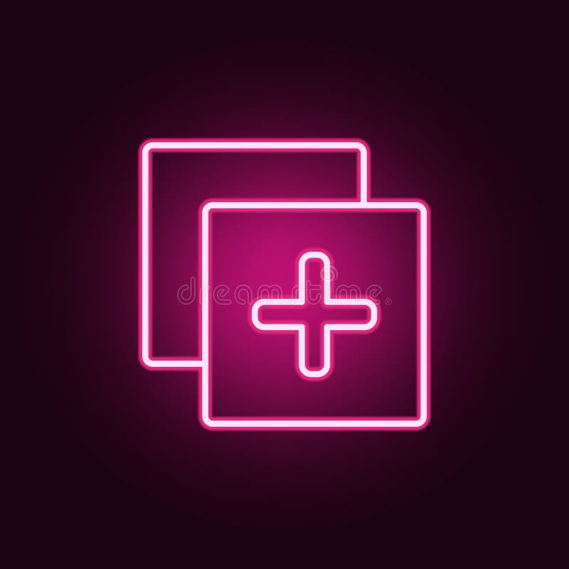 Add-on Sign Neon Icon. Elements of Web Set Stock Illustration ...