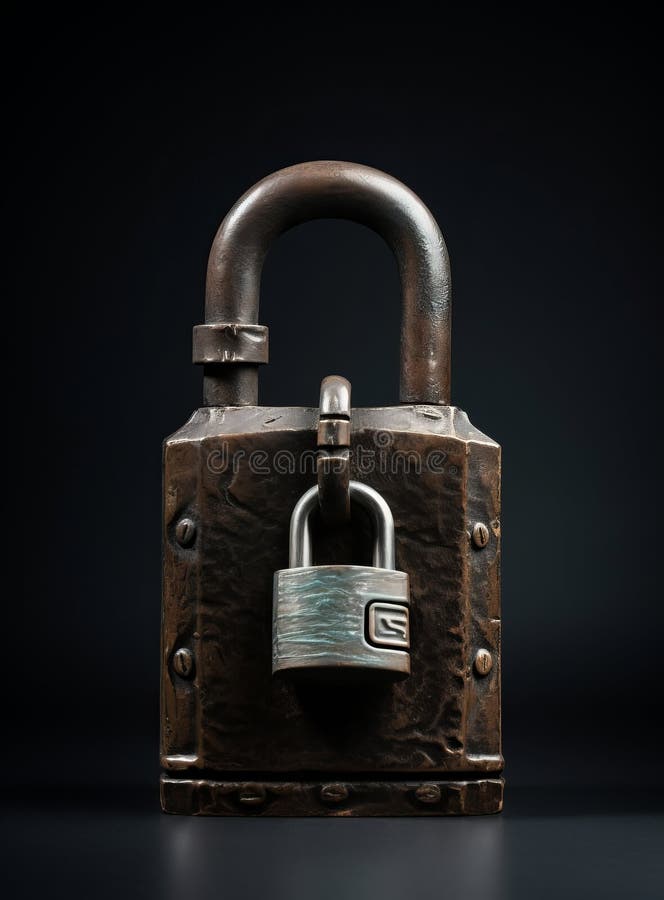 Secure Your Possessions with a Vintage Iron Padlock Stock Illustration ...