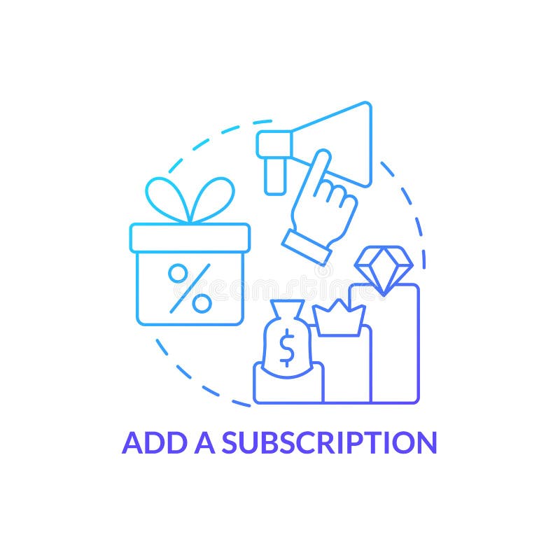Add Subscription Blue Gradient Concept Icon Stock Vector - Illustration ...