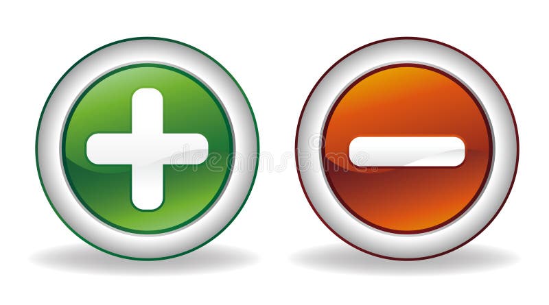 Add and subtract icon stock vector. Illustration of minus - 15480157