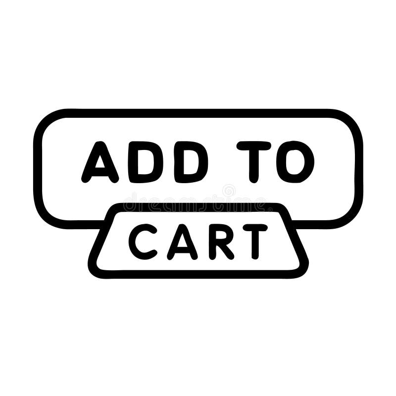 Add To Cart Button Vector with Rounded Corners Shopping Cart Stock ...