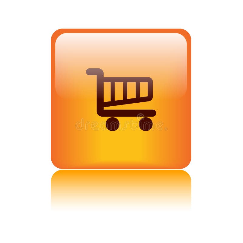 Shopping Cart Icon Web Button Stock Illustration - Illustration of ...