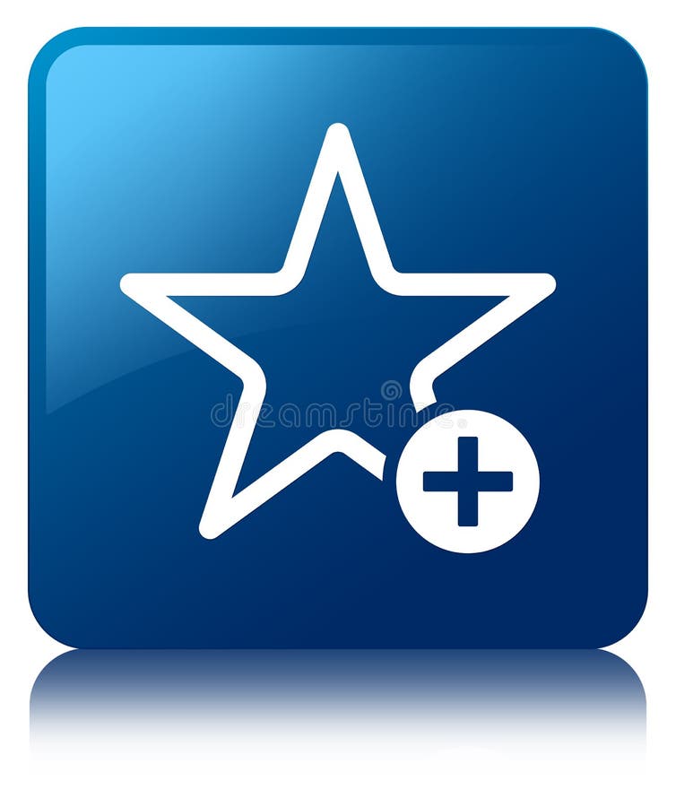 Add To Favorite Icon Blue Square Button Stock Illustration ...