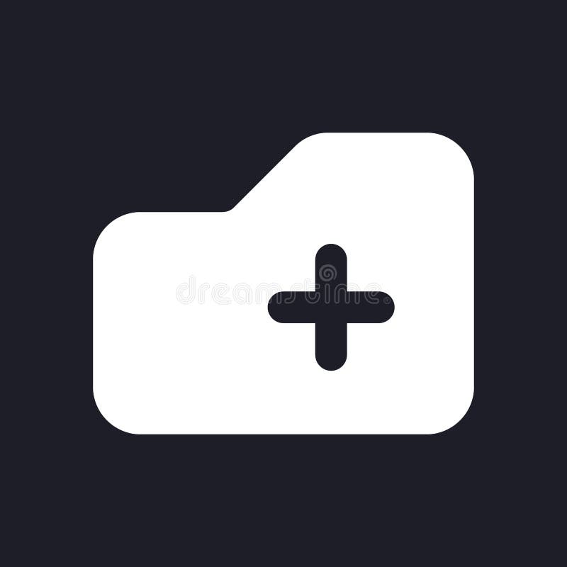 Folder Dark Mode Glyph Ui Icon Stock Vector - Illustration of storage ...