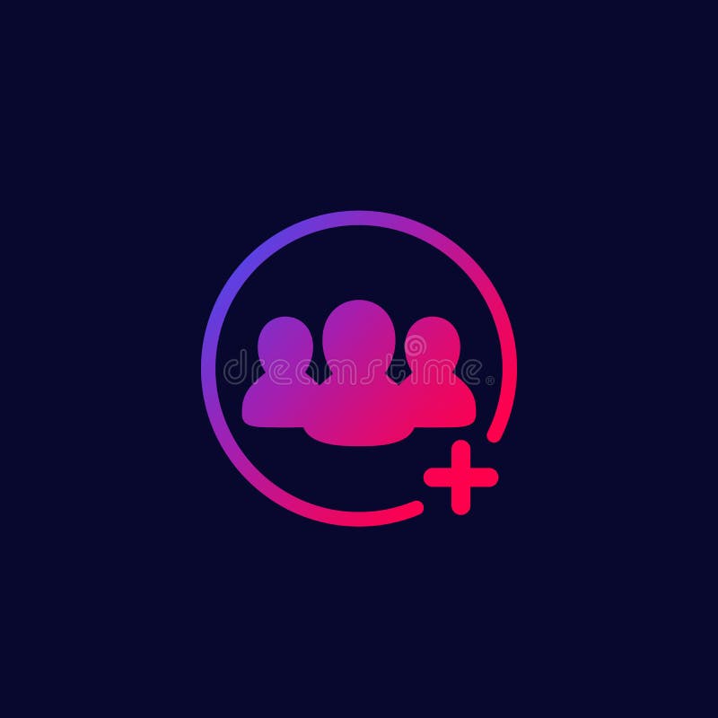 Add to group icon for web stock vector. Illustration of icon - 241126363