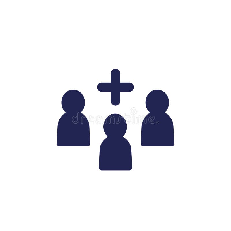 Add To Group, Team Icon on White Stock Vector - Illustration of vector ...