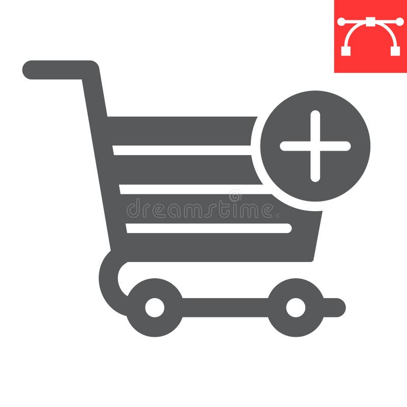 No Shopping Cart Glyph Icon, Prohibited and Forbidden, No Shopping ...