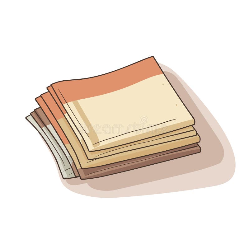 Whimsical Napkin Stack: Cartoon Style Vector Illustration Stock Vector ...