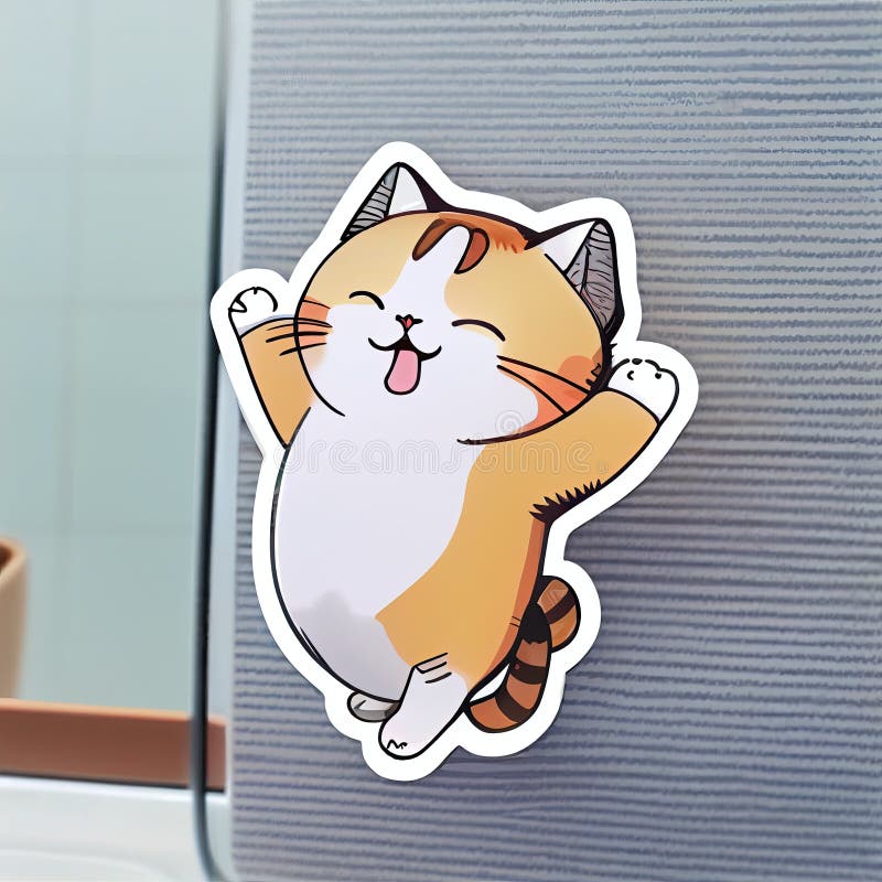 Sticker of a Cute and Happy Dog, Sticker in Cartoon Style, White ...