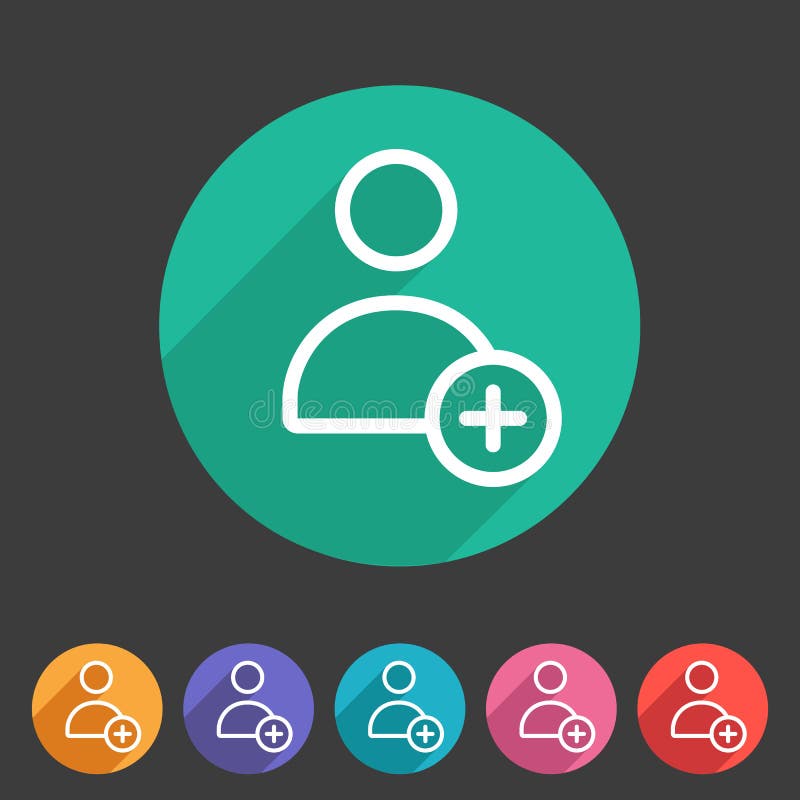 Add User Avatar Icon Flat Web Sign Symbol Logo Label Stock Vector ...