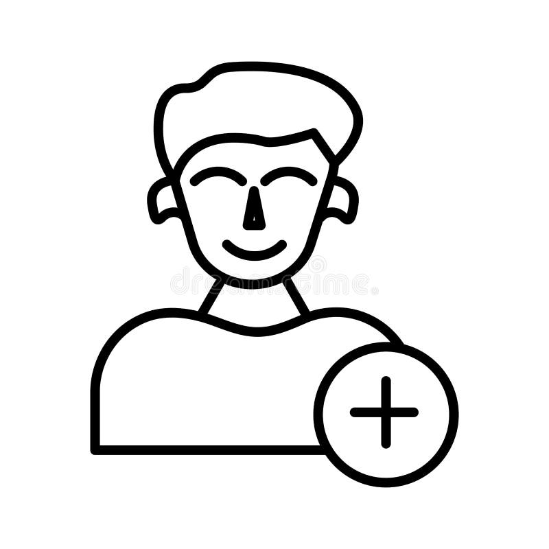 Add User Icon Flat Style Vector Illustration. Stock Illustration ...