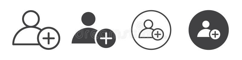 Add User Icon Simple Outline Vector Logo Stock Illustration ...
