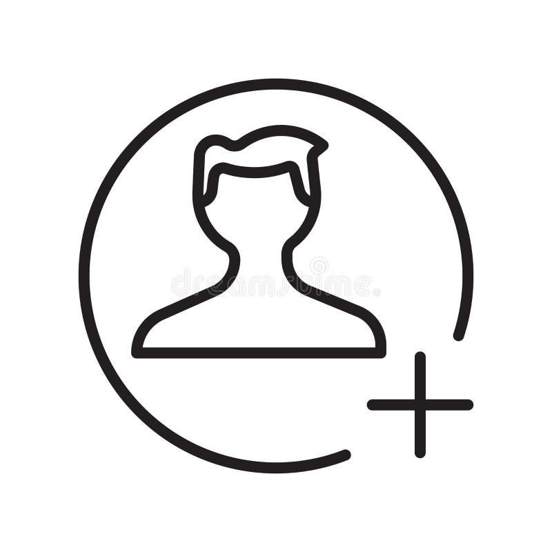 Add User Icon Vector Sign and Symbol Isolated on White Background, Add ...