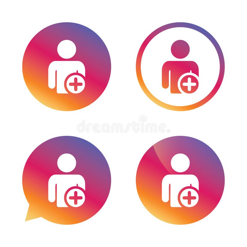 Add User Sign Icon. Add Friend Symbol Stock Illustration - Illustration ...
