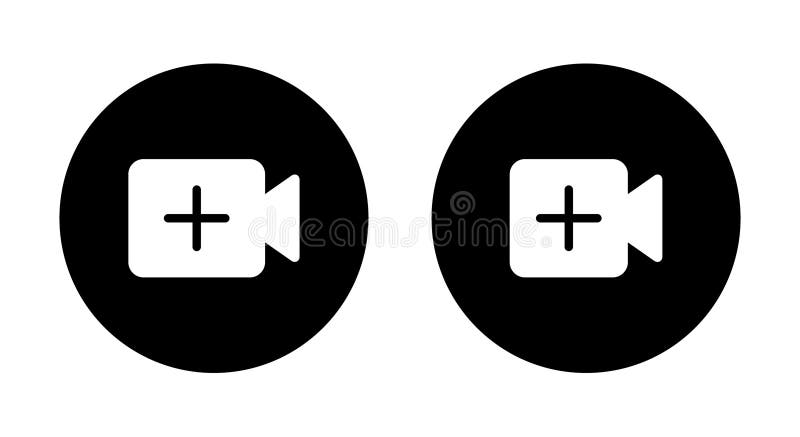 Add Video Content Icon on Black Circle Stock Vector - Illustration of ...