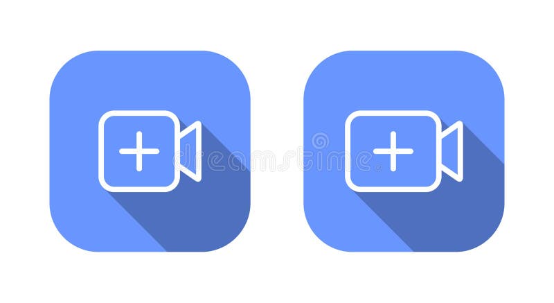 Add Video Icon on Blue Square. Upload Content Button Stock Vector ...
