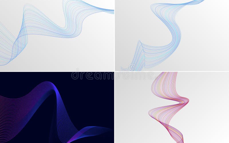 Add Visual Appeal To Your Presentations with these Abstract Waving Line ...