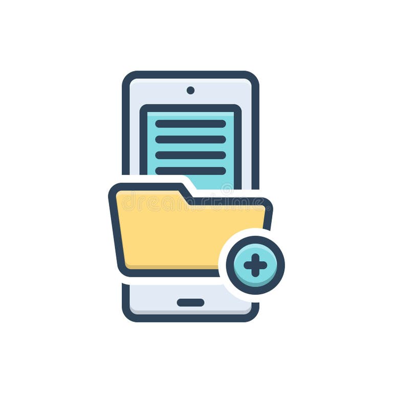 Color Illustration Icon for Added, Attached and Build Stock ...