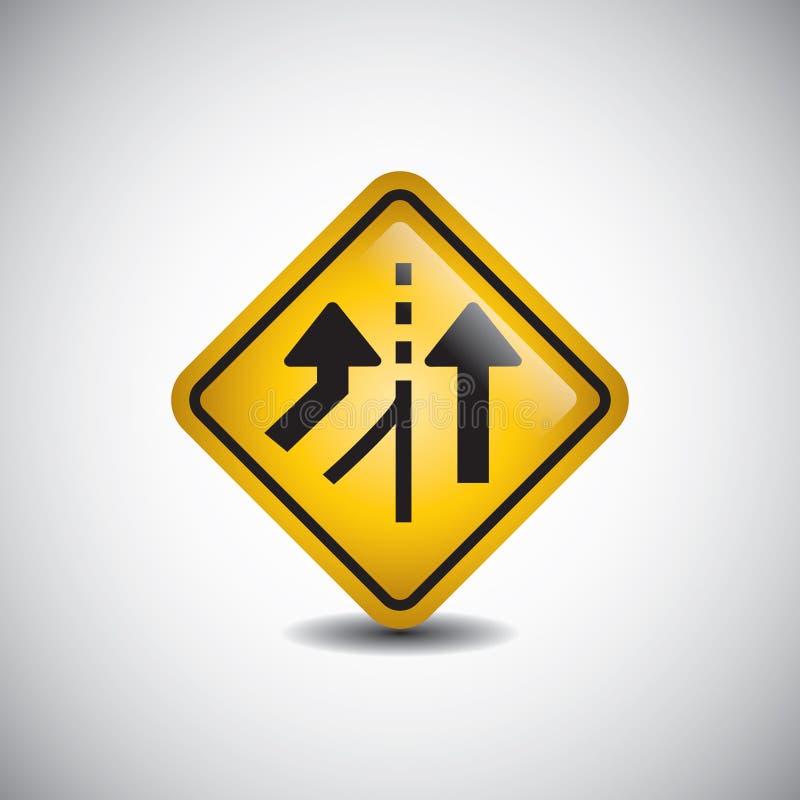 Added Lane Traffic Sign. Vector Illustration Decorative Design Stock ...