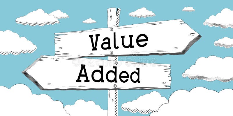 Added Value - Outline Signpost with Two Arrows Stock Illustration ...