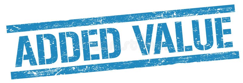 ADDED VALUE Text on Blue Grungy Rectangle Stamp Stock Illustration ...