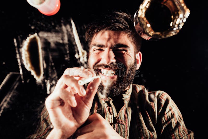 Addict man being high stock image. Image of medicinal - 69020437