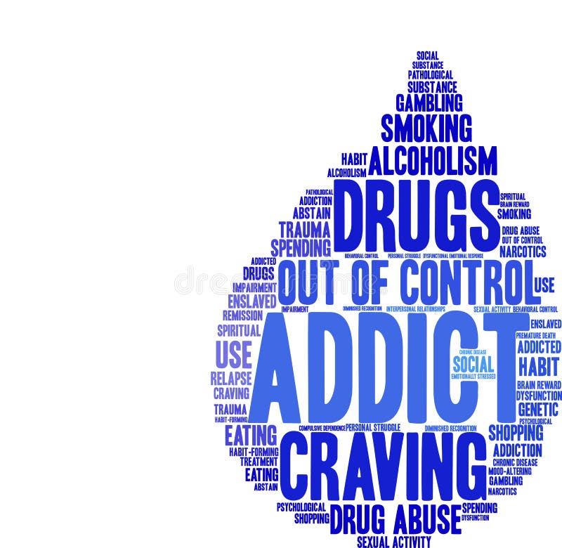 Addict Word Cloud Stock Vector Illustration Of Addiction 102593389