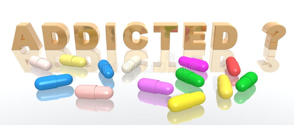 Addicted ? stock illustration. Illustration of capsule - 2827972