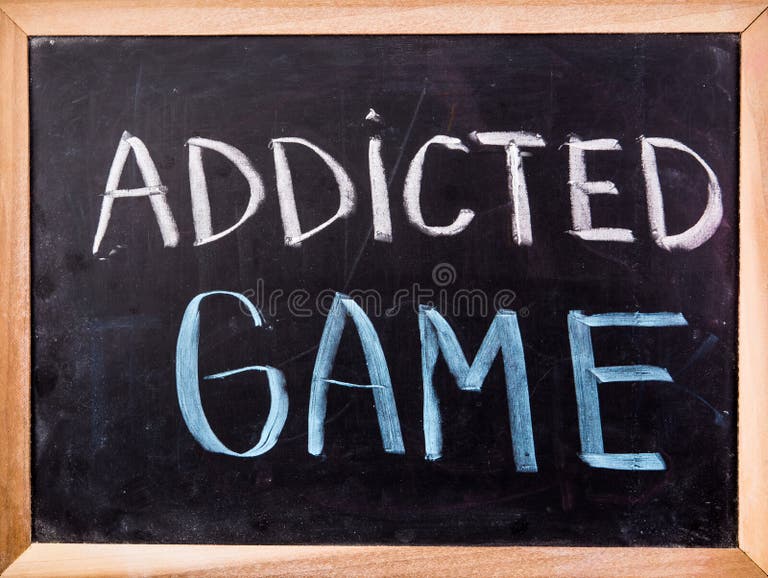 Addicted Game Word on Blackboard Stock Photo - Image of abuse, danger ...