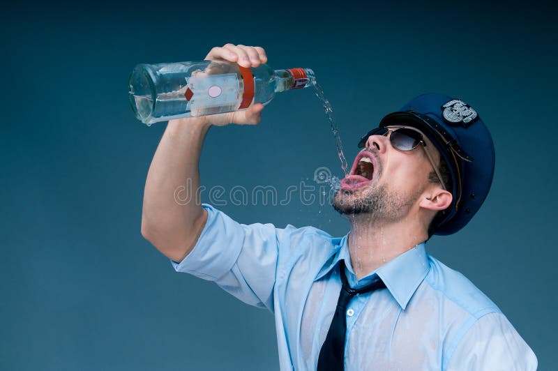 Policeman drinker stock image. Image of smoke, depression - 30378975