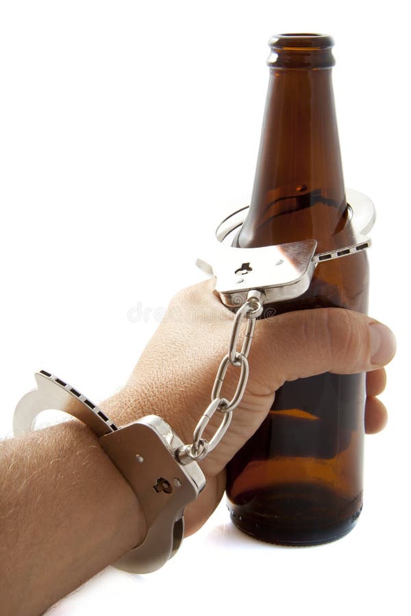 Alcohol and handcuffs stock photo. Image of danger, keys - 65600994