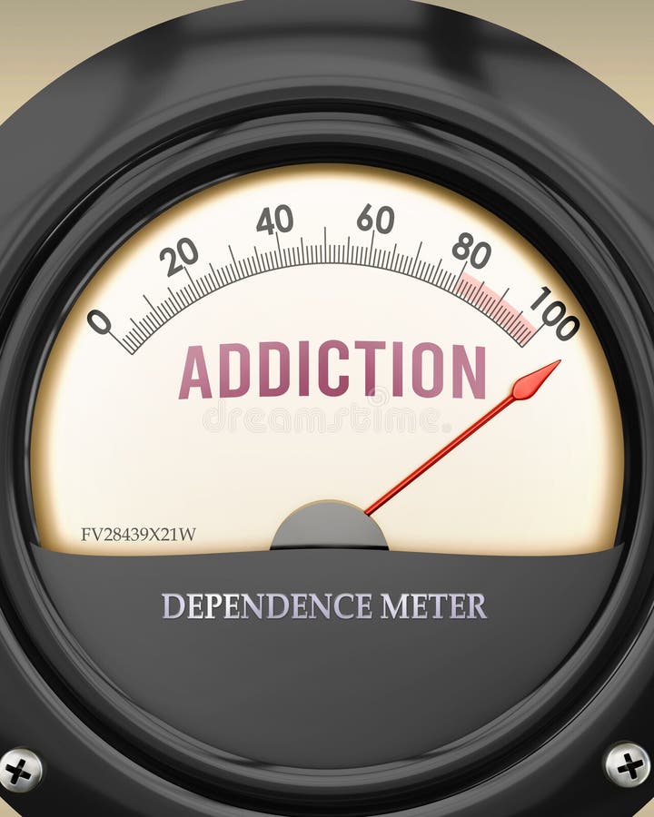 Addiction and Dependence Meter that is Hitting a Full Scale, Showing a ...