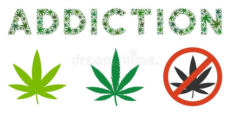 Addiction Label Composition of Weed Leaves Stock Vector - Illustration ...