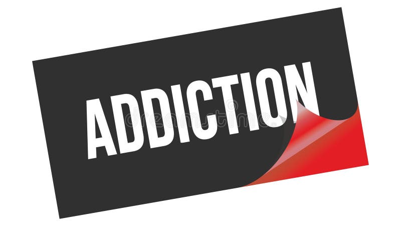ADDICTION Text on Black Red Sticker Stamp Stock Illustration ...