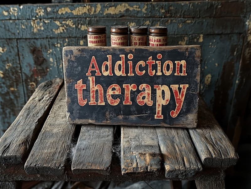 Addiction Therapy Text Written on a Blackboard Stock Image - Image of ...
