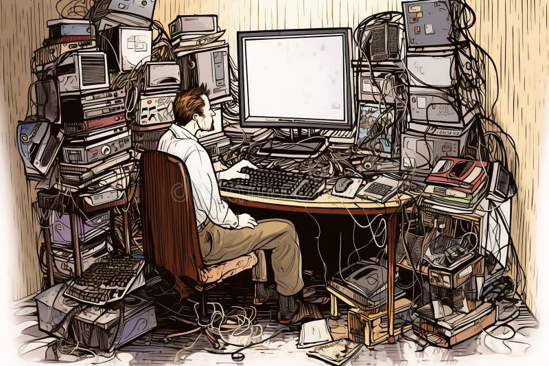 Addiction To Gadgets. AI Generated Stock Illustration - Illustration of ...