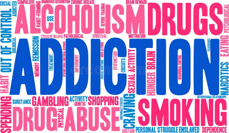Addiction Word Cloud stock illustration. Illustration of eating - 107294158