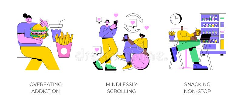 Addictive Habits Abstract Concept Vector Illustrations. Stock Vector ...