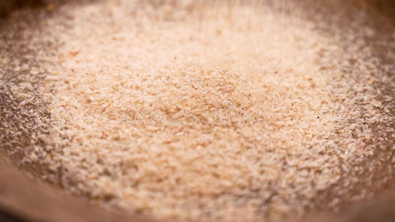 Adding Ayurvedic Psyllium Husk To Water To Prepare A Healthy Supplement Stock Video Video Of