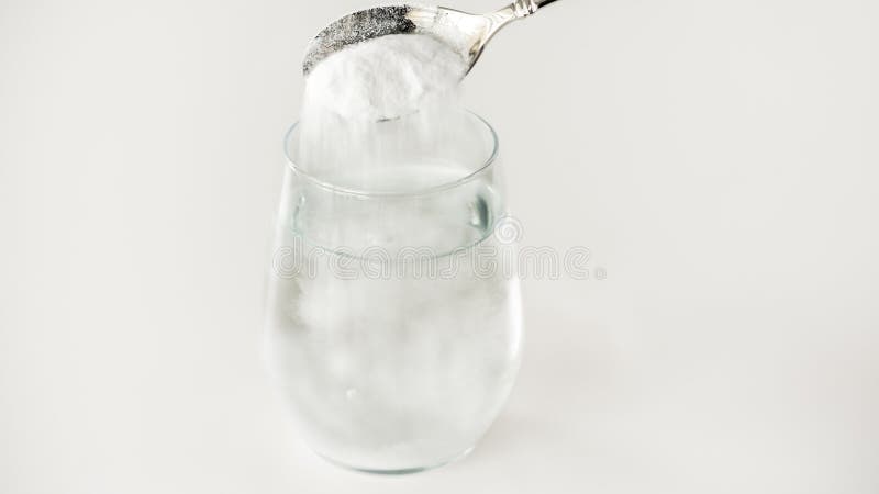 Adding Baking Soda To a Glass of Water Stock Photo - Image of diet ...