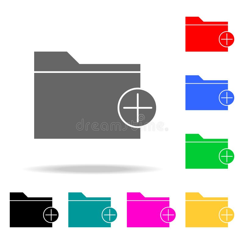 Adding a Folder Icons. Elements of Human Web Colored Icons. Premium ...