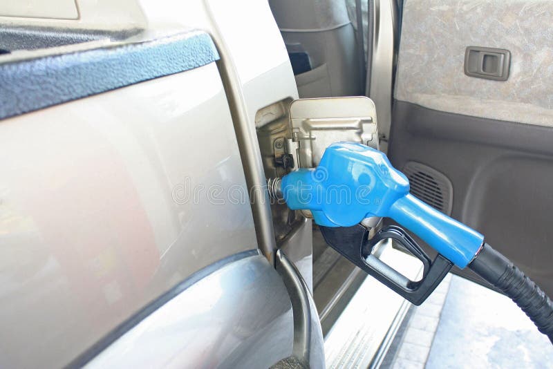 Adding Fuel in Car with Red Plastic Gas Can Stock Image - Image of ...