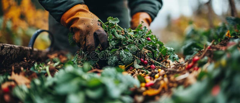 Adding Green Waste To Compost - AI Generated Stock Illustration ...