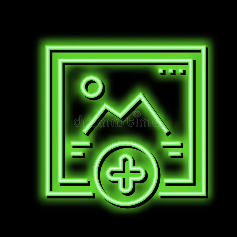 Adding Image Social Media Ugc Neon Glow Icon Illustration Stock Vector ...