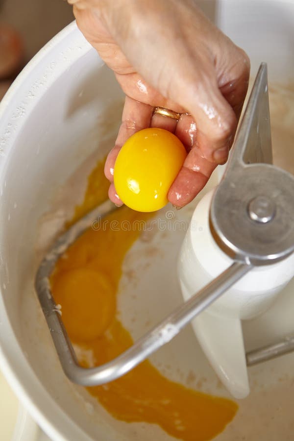 Adding Ingredient To Batter Machine Stock Photo - Image of bowl ...